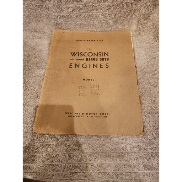 Vintage | Other | Antique Parts Price List Vintage Wisconsin Motor Corp ...